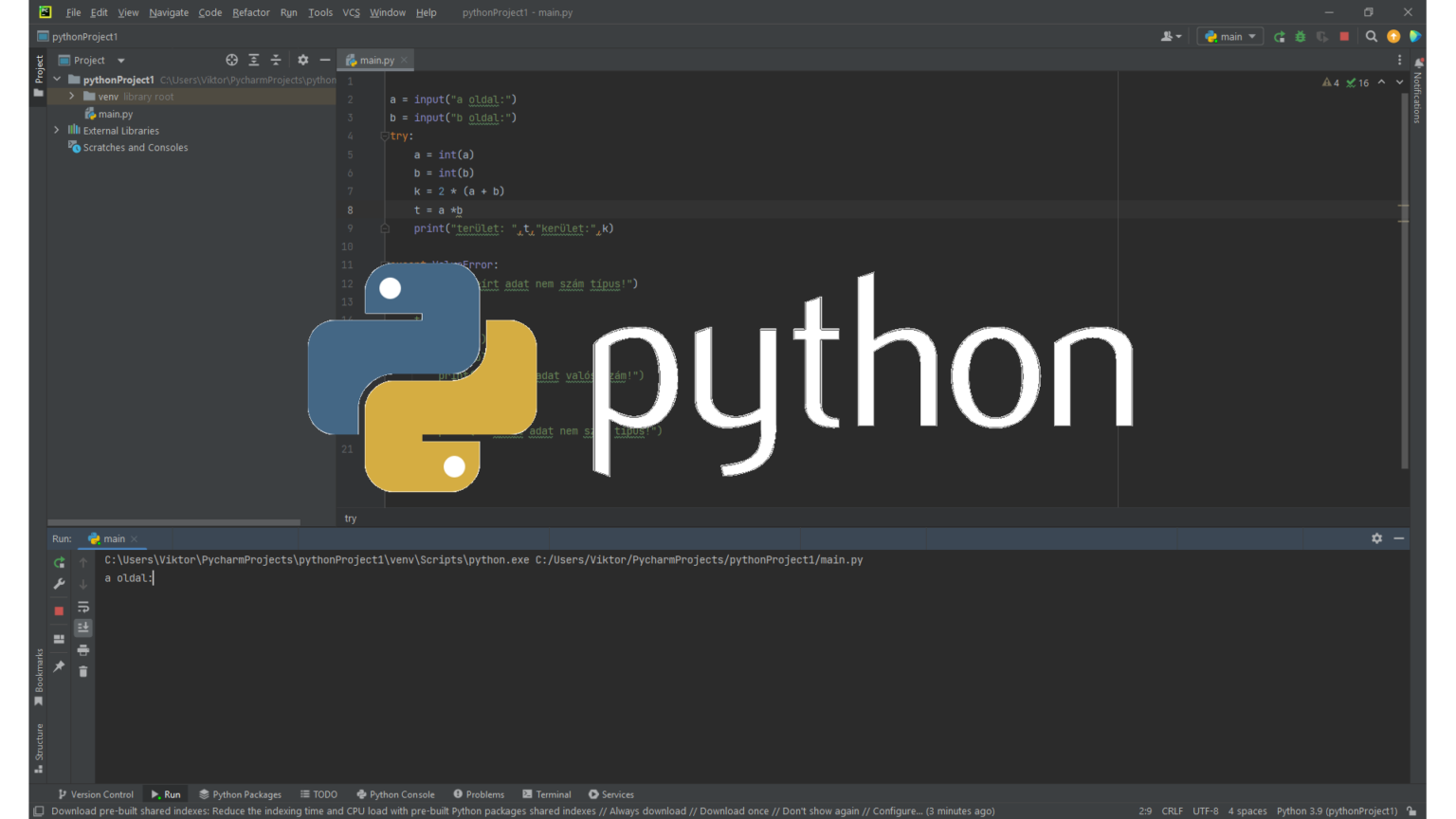 Python bevezető – Informatika óra